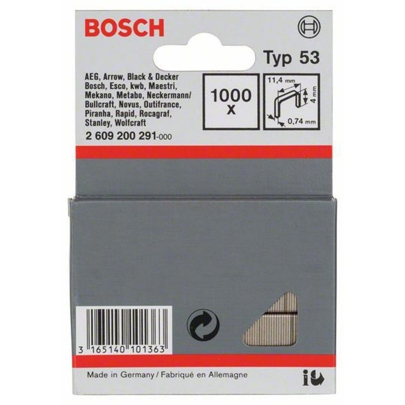 Agrafe Type 53 Bosch 4x11.4 mm - 1000 agrafes