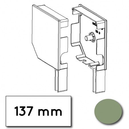 Flasque volet roulant 45° 137 mm - Vert pale - ral 6021