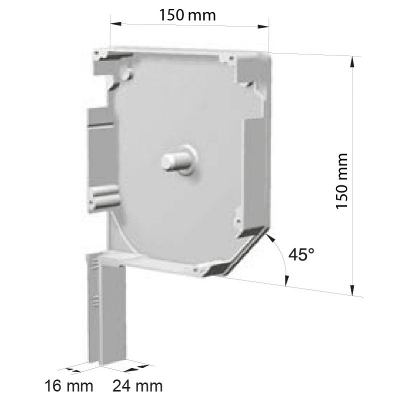 Flasque volet roulant 45° 150 mm - Vert pale - ral 6021