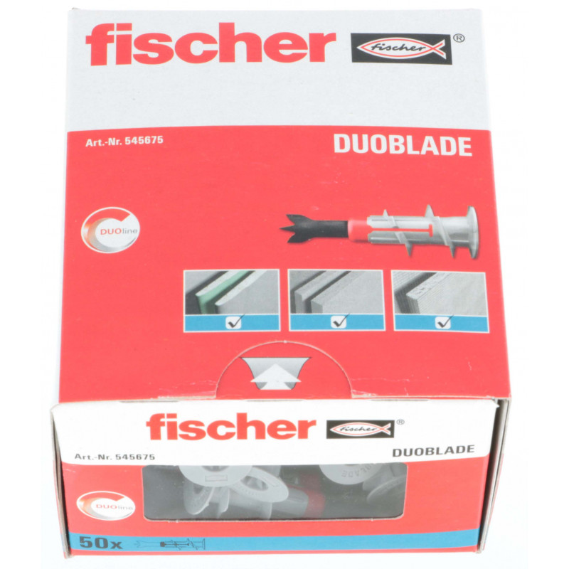 Chevilles autoperceuses carton plâtre Fischer DuoBlade - boîte de 50